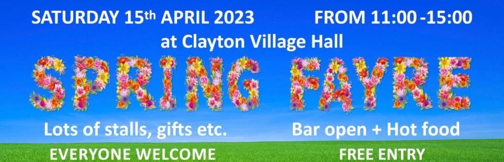 Spring Fayre on Saturday 15th April 11am until 3-00pm - Clayton Village ...